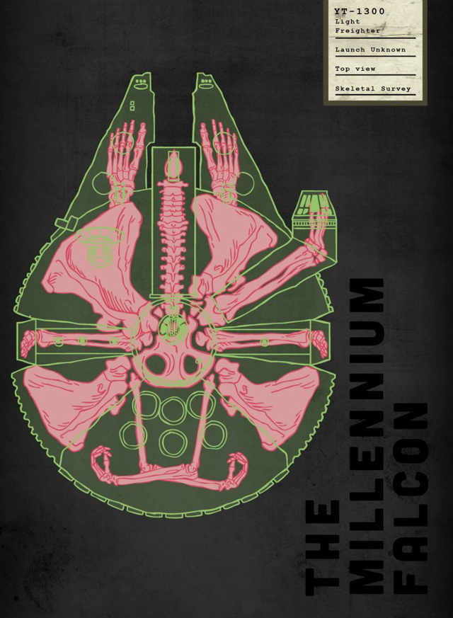 Spaceship Skeletal Surveys, Anatomical Illustrations of Sci-Fi Film ...