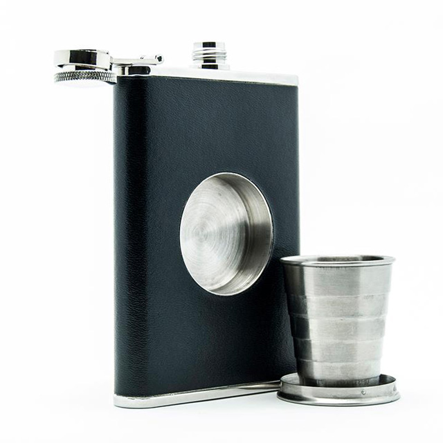 Shot Flask, A Drinking Flask Designed with a Built-In Hidden Shot Glass