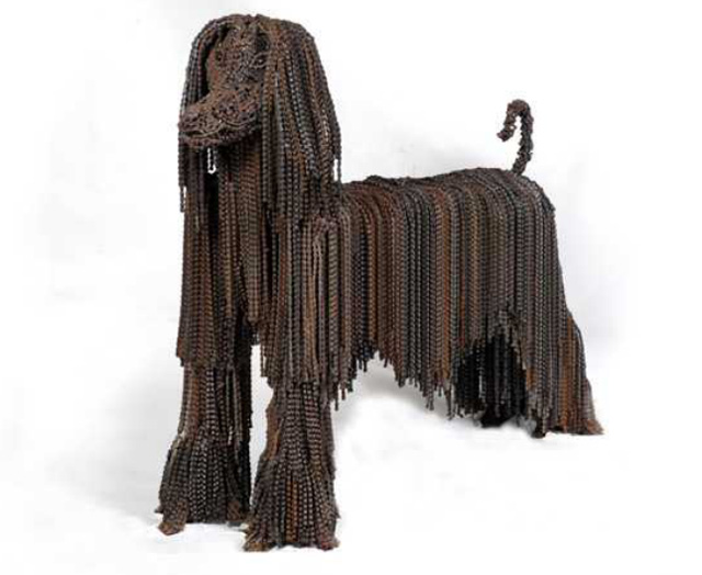 Recycled Bicycle Chain Dogs