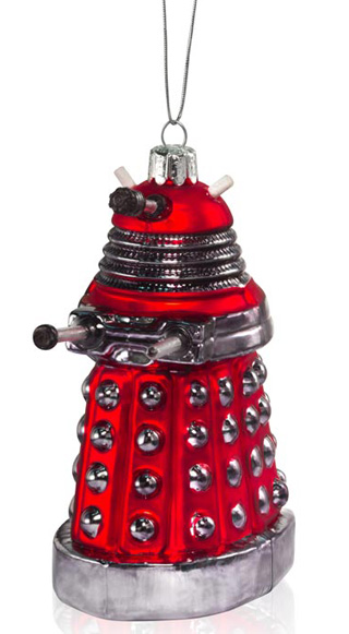 Doctor Who Glass Christmas Tree Ornaments of Dalek & TARDIS