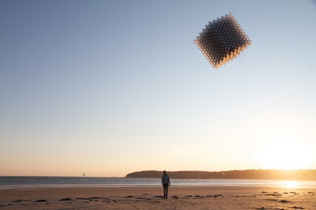 Three Cubes Colliding, A Beautiful Cube-Shaped Kite Sculpture