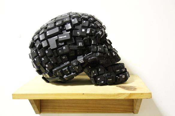 Skulls Made From Computer Keyboard Keys