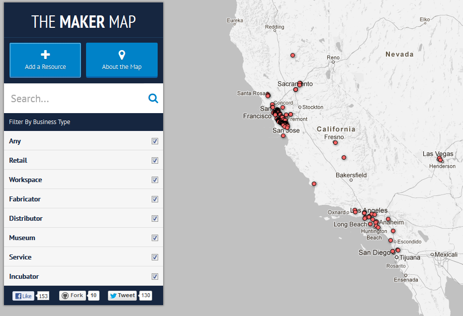 The Maker Map, A Global Map of DIY Resources