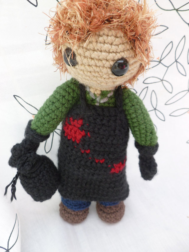 Crocheted 'Assassin's Creed' and 'Dexter' Character Plushies