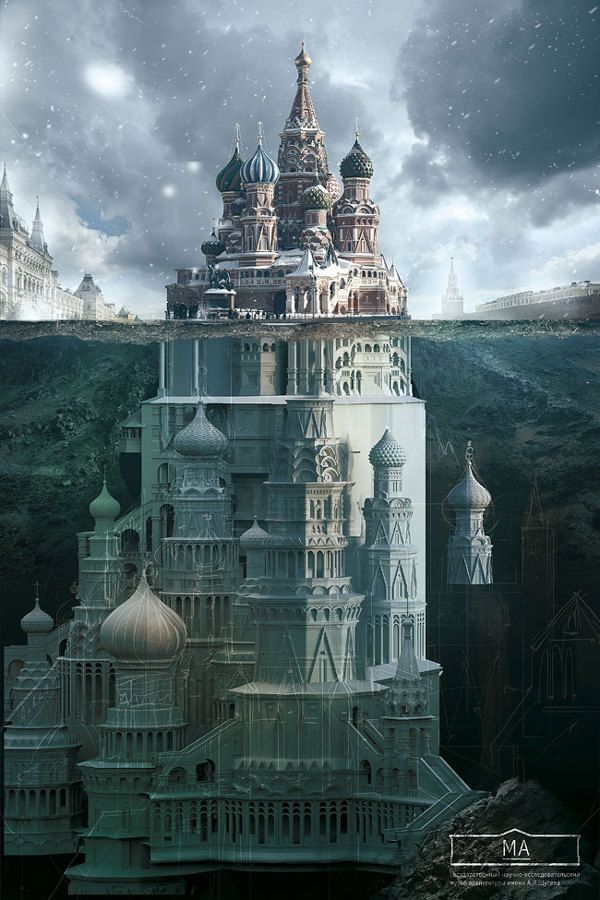 Russian Landmarks Imagined as Small Parts of Much Larger Buildings in ...