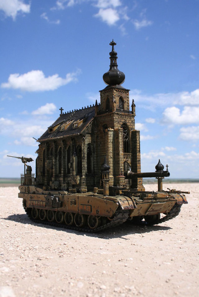 Churchtanks, Ornate Sculptural Mashups of Tanks and Cathedrals