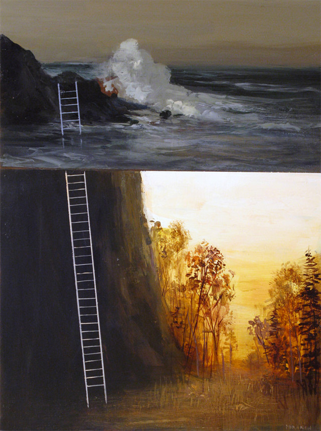 Surreal Split Landscape Paintings by Jeremy Miranda