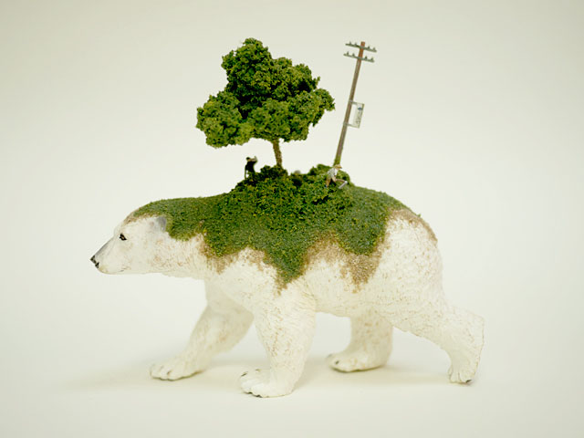 SEKAI, Surreal Sculptures of Tiny Worlds on the Backs of Animals