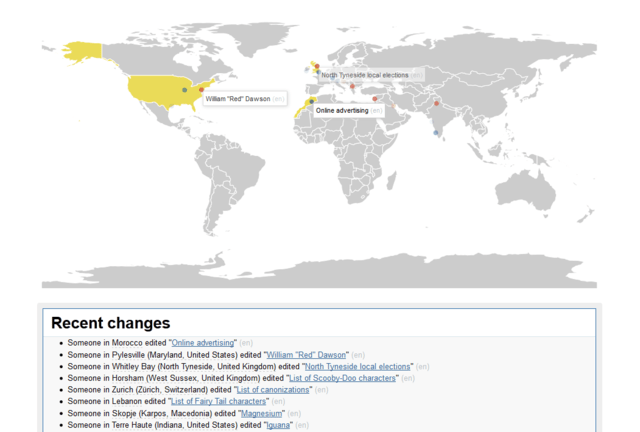 Mapping Anonymous Wikipedia Edits in Real Time