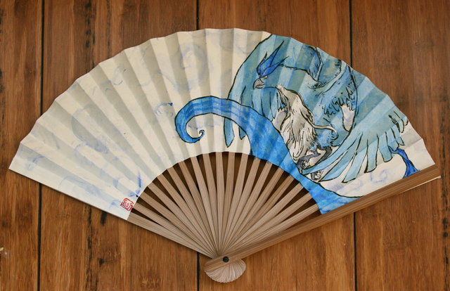 Fan Art of Video Game Characters Painted on Hand-Held Fans