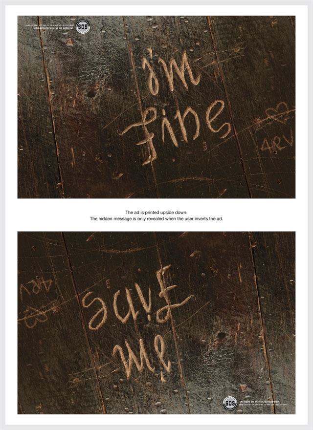 Depression Awareness Ads That Reveal Cry For Help When Viewed Upside Down