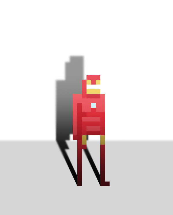 Simplistic Pixel Art of Superheroes and Supervillains