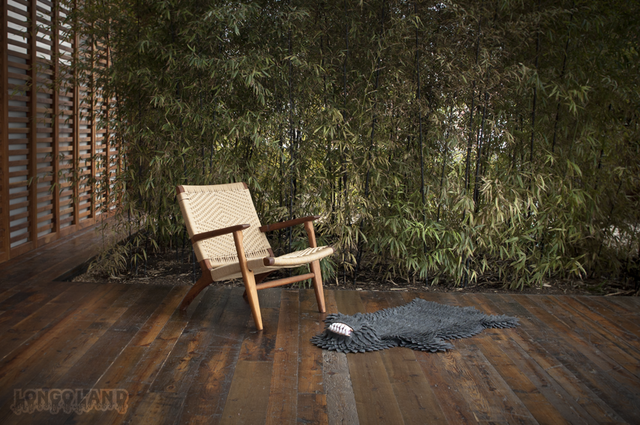 Grey and White Monster Skin Rugs Made of Felt and Clay