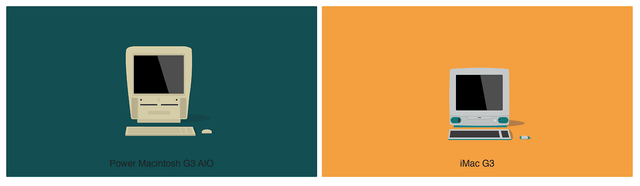 History of Mac, Minimalist Illustrations of Mac Computers