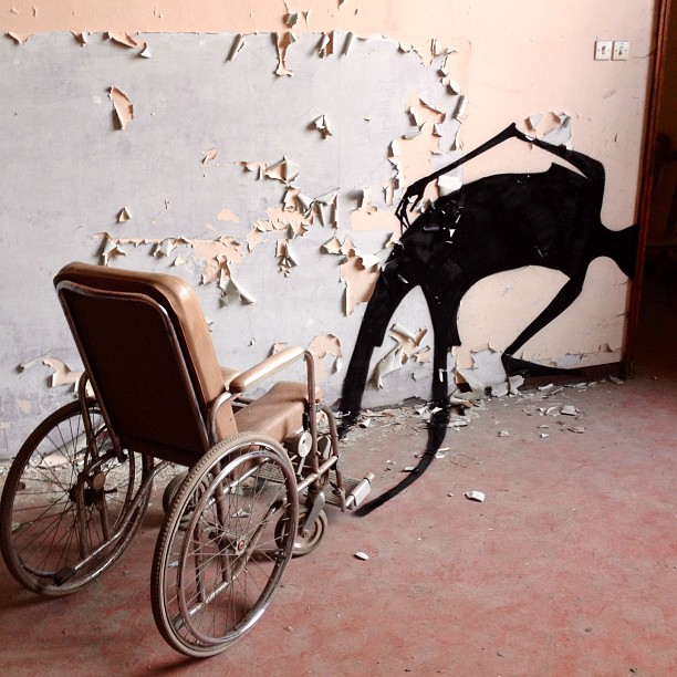 Ghostly Shadow Art in an Abandoned Mental Hospital