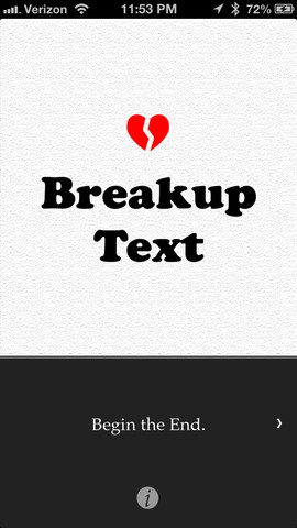 BreakupText, An iOS App For Breaking Up Via Text Message