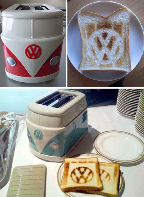 Rare Japanese Volkswagen Bus Toaster Imprints VW Logo on Toast