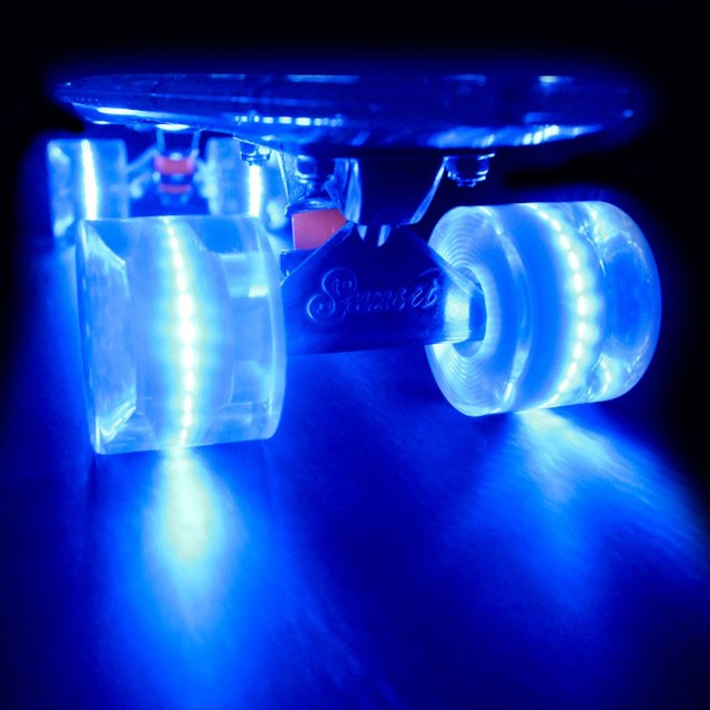 Colorful Skateboards With Battery-Free LED Wheels by Sunset Skateboard ...