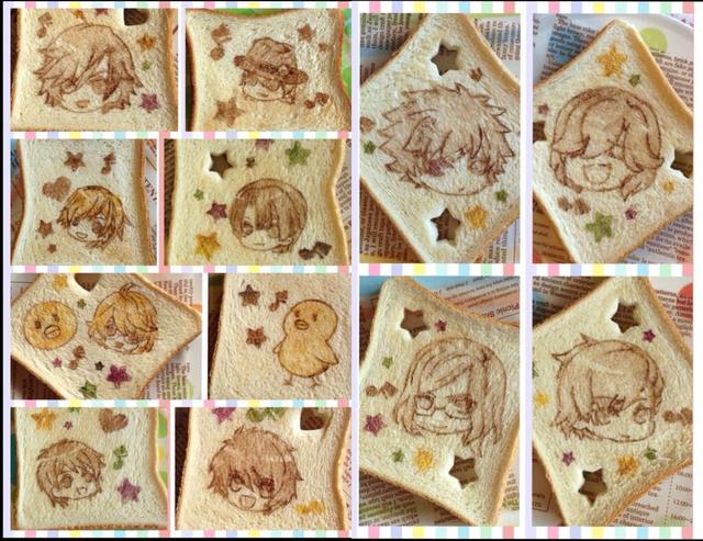 Edible Portraits of Anime Characters Drawn on Toast