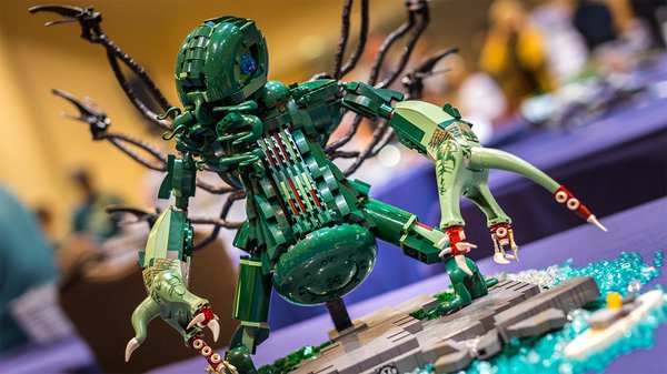 The Madness From the Sea, A Custom Cthulhu Statue Made of 1,400 LEGO Bricks