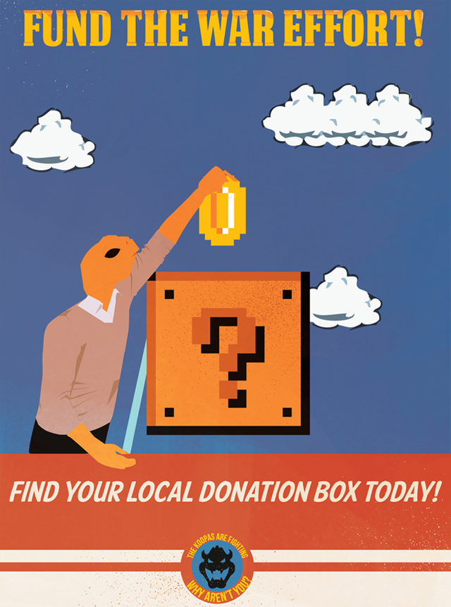 Super Mario Bros. Themed World War II Propaganda Posters