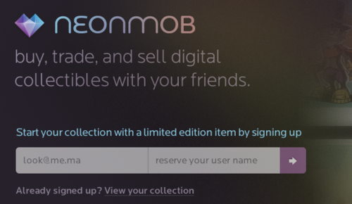 NeonMob, A Social Network For Collecting and Trading Digital Art