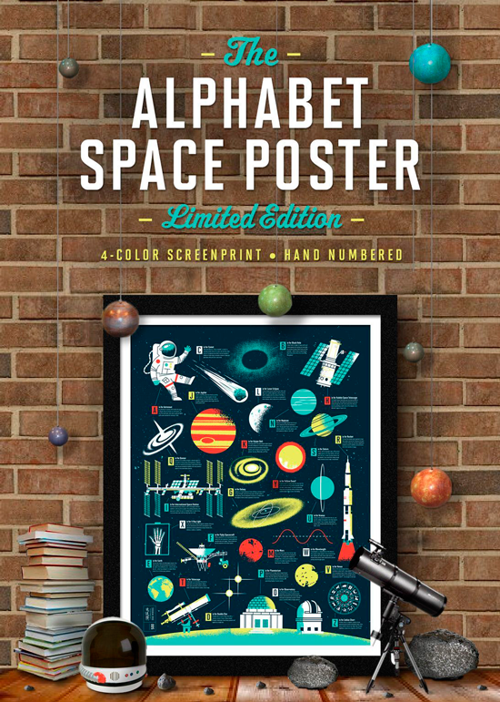 Space Alphabet, An Art Print Full of Intergalactic Goodness From A to Z