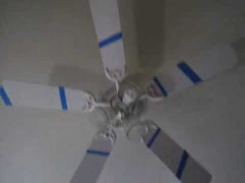 Putting Colored Tape on a Ceiling Fan to Create an Animated Spiral
