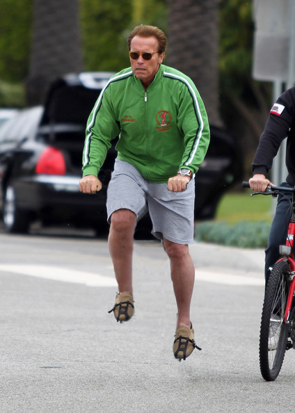 Photos of Celebrities Riding Invisible Bicycles