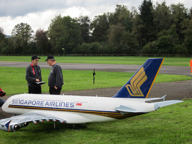 A 15 Foot Long Radio Controlled Airbus A380 Model Plane Taking Off and ...