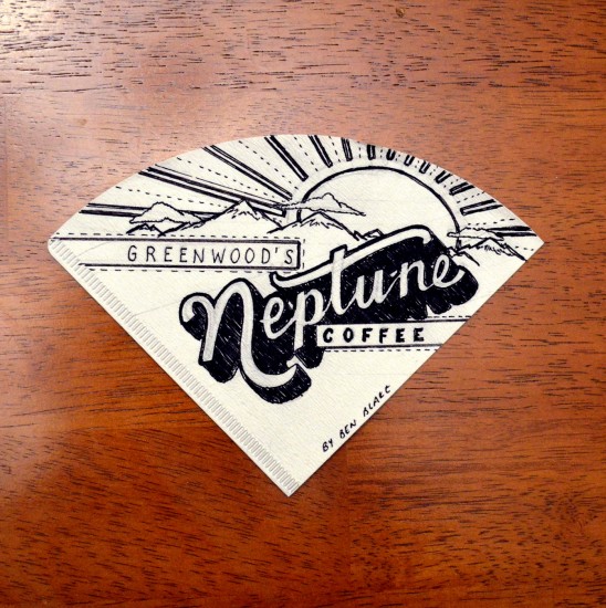 Coffee-Themed Drawings on Coffee Filters by Ben Blake