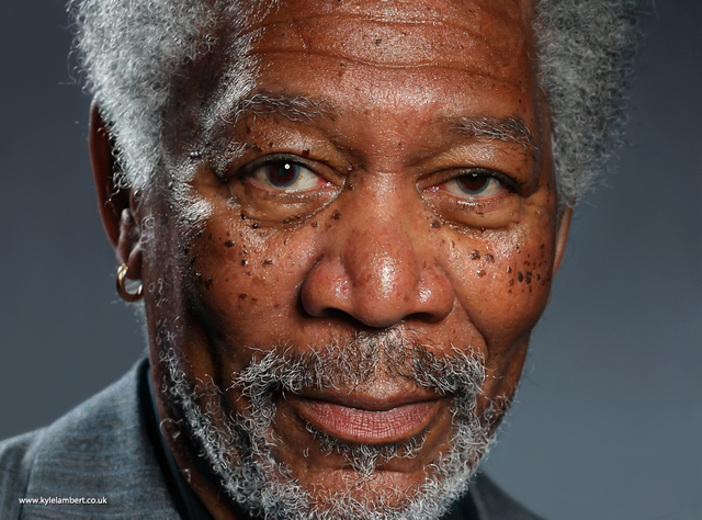 Incredibly Hyperrealistic Finger Painting of Morgan Freeman
