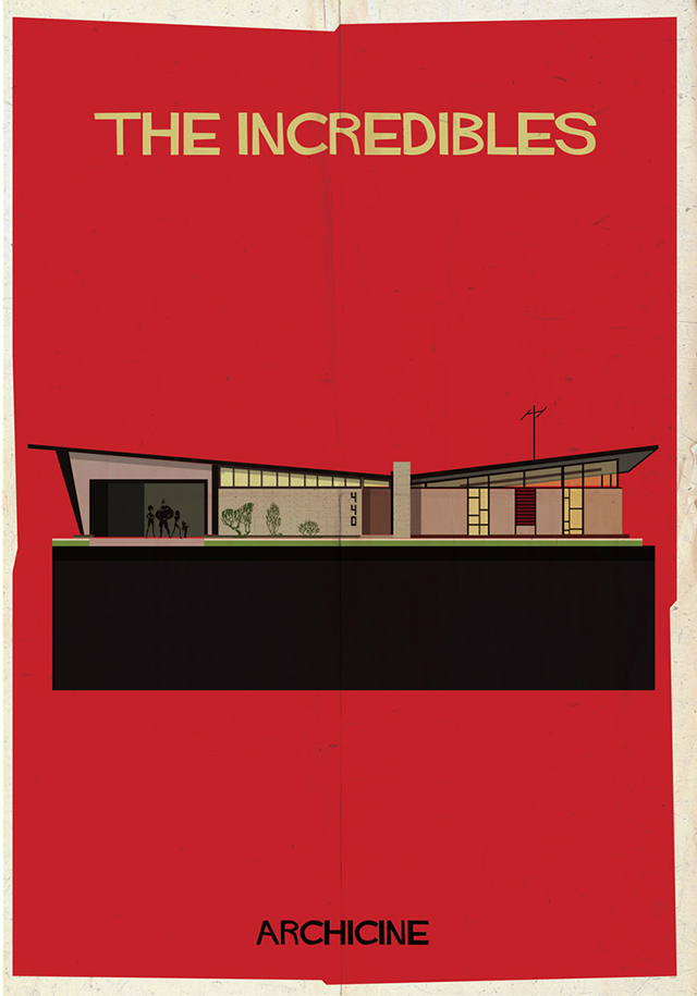 Archicine, Illustrations of Famous Buildings from Movies