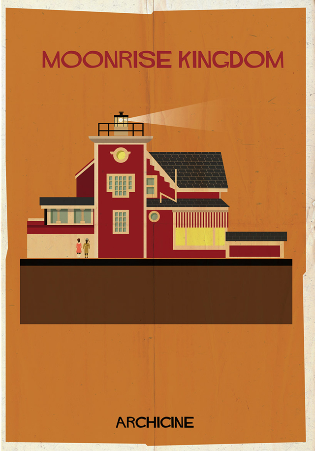 Archicine, Illustrations of Famous Buildings from Movies
