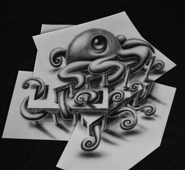 Dutch Artist Creates 3D Drawings That Seemingly Pop Off the Page