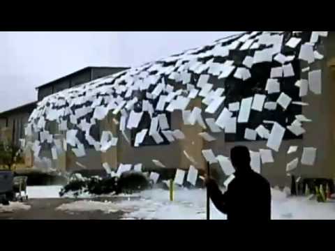 Video of an Avalanche of Rectangular Ice Chunks Falling from a Building ...