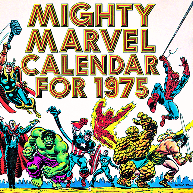 Vintage 1975 Mighty Marvel Desktop Wallpaper Calendar for 2014