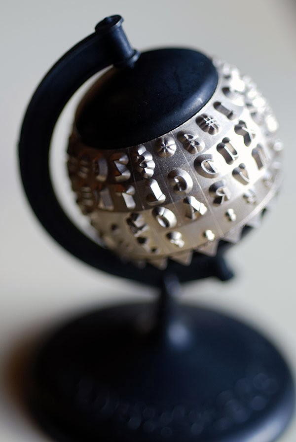 Type Globe Made Out of an IBM Selectric Typewriter 'Golf Ball'