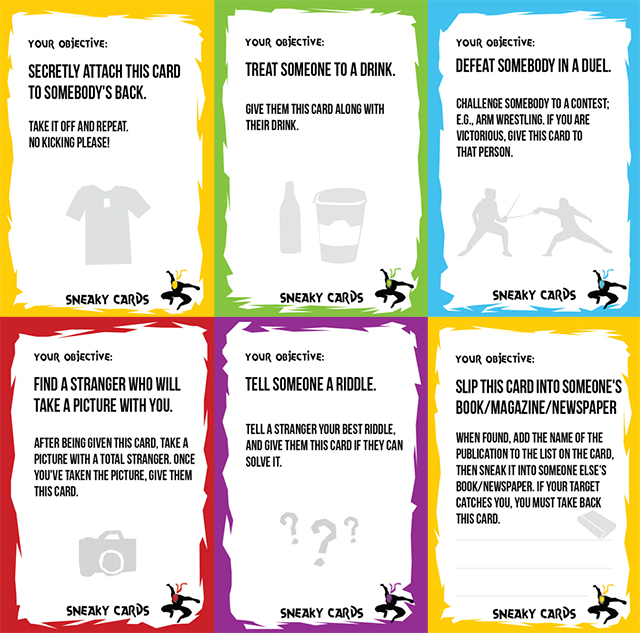 Sneaky Cards, A Card Game About Creating Fun and Creative Social Interactions