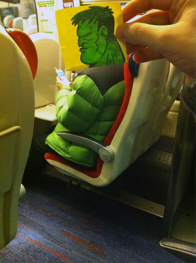 Artist Turns Fellow Train Passengers Into Funny Cartoon Characters With ...