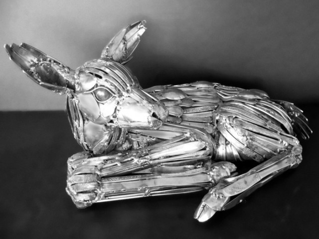 Fantastic Animal Sculptures Made out of Welded Flatware