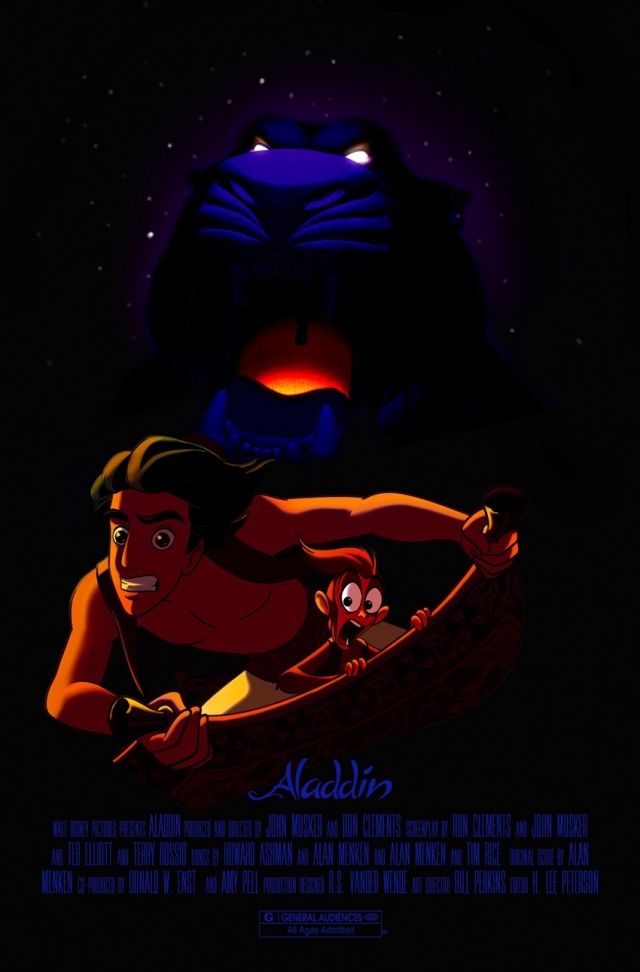 A Series of Dramatic Movie Posters for Classic Disney Animated Films