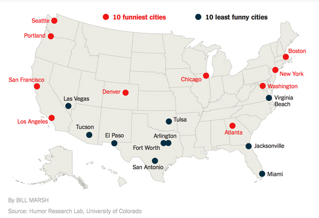 The Funniest Cities in the United States as Ranked by the Humor ...