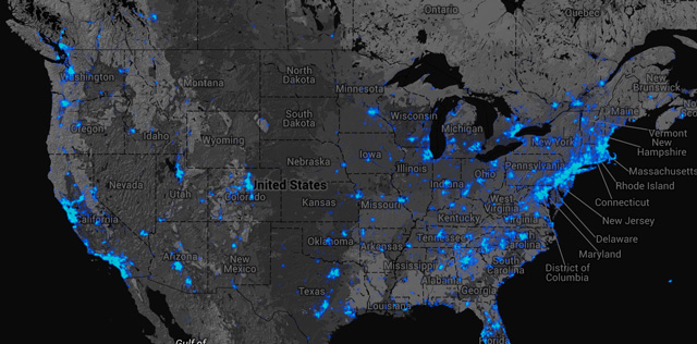 Global Heat Map Showing Running and Biking Activity