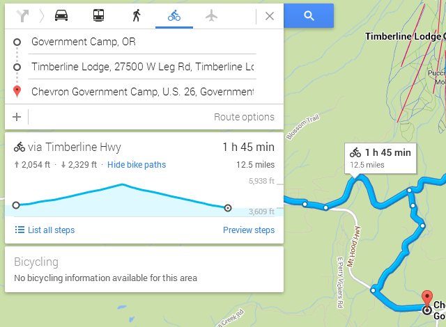 Google Adds Elevation Data to Bicycling Routes on Google Maps