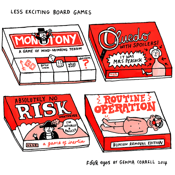 A Comic Featuring a Series of 'Less Exciting Board Games'