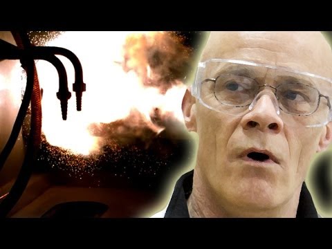 Slow Motion Video of Aluminum Powder Being Ignited in a Laboratory