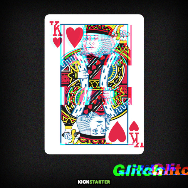 Glitch Playing Cards, A Visually Striking Glitchy Deck of Cards