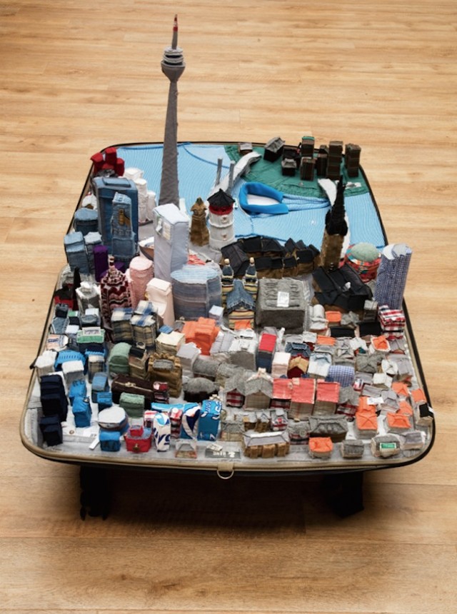 Portable City, A Sculpture Series of Miniature Cities in Suitcases