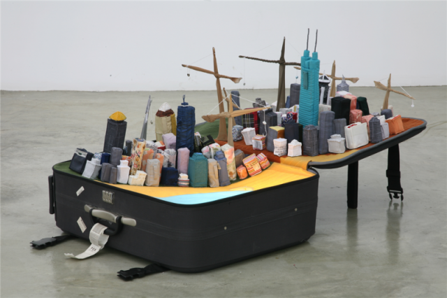 Portable City, A Sculpture Series of Miniature Cities in Suitcases